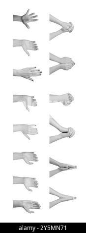 Hands signs, gestures of grabbing, holding, taking, set isolated on ...