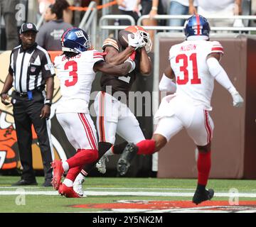 New York Giants' Deonte Banks leaves the field after an NFL football practice in East Rutherford ...