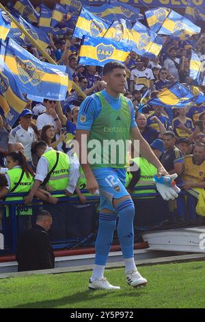 Boca Juniors goalkeeper Leandro Brey looks on during the warm up before ...