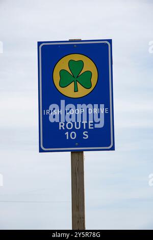 Irish Loop Drive route 10 S sign in St. Vincent's–St. Stephen's–Peter's ...
