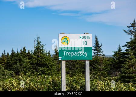 Route 10 sign in Trepassey, Newfoundland & Labrador, Canada Stock Photo ...