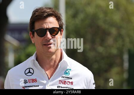 Toto Wolff (AUT) Mercedes-AMG Petronas F1 on the phone during the ...