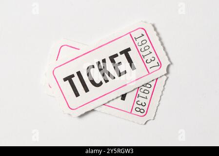 White vintage admission tickets Stock Photo - Alamy