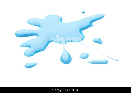 Blot of light blue printer ink isolated on white Stock Photo - Alamy