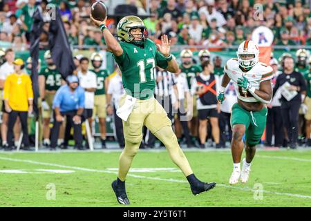 South Florida quarterback Byrum Brown runs for a score against Boise ...
