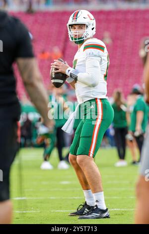 Miami quarterback Emory Williams (17) throws a pass against Iowa State ...