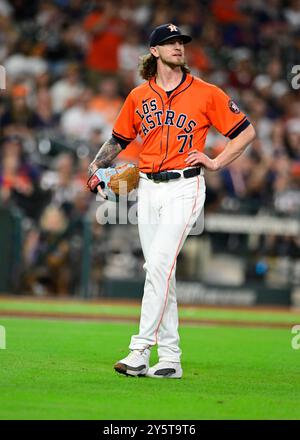 Houston Astros relief pitcher Josh Hader (71) during the 2025 Houston ...