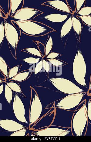 Floral brush strokes seamless pattern background for fashion prints ...