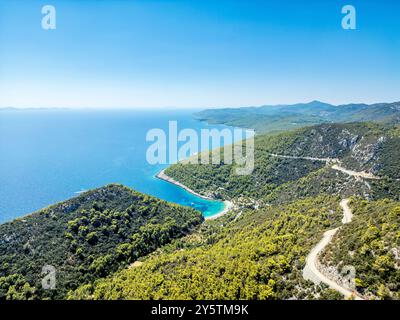 Korcula Island, Croatia - August 5, 2024: An overhead view of Zitna ...