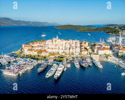 Korcula Island, Croatia - August 5, 2024: An overhead view of Zitna ...