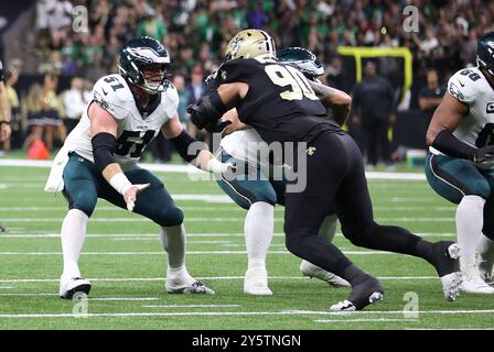 Philadelphia Eagles center Cam Jurgens (51) readies in position during ...