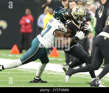 Philadelphia Eagles linebacker Nakobe Dean arrives to the stadium prior ...