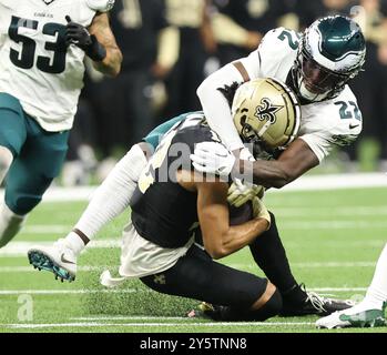 Philadelphia Eagles cornerback Kelee Ringo (7) tackles Detroit Lions ...