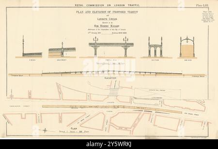 London Traffic Royal Commission proposed Strand tramway subway 1906 old ...