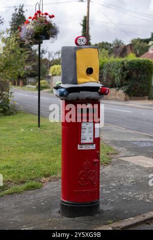 Crochet knitted speed camera post box topper, crocheted decoration ...