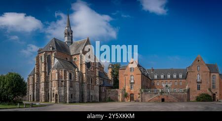 Eu, France - 09 21 2024: View of the facade and stone entrance of ...