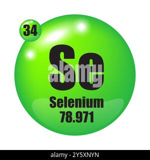 Selenium symbol. Element number 34 of the Periodic Table of the ...