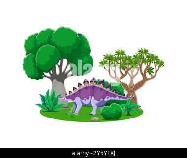 Cartoon Dravidosaurus dinosaur character. Ancient wildlife animal or ...