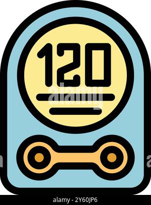 Line icon of electric meter showing energy consumption data Stock ...