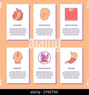 Signs of unhealthy gut banner template with place for text. Vector ...