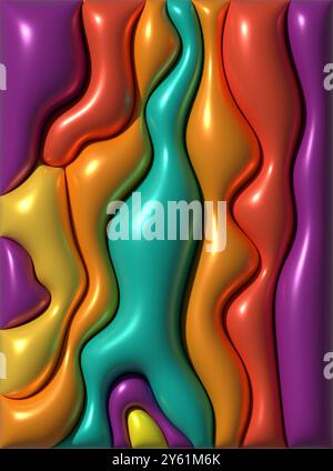 Inflated red figures with shiny soft surface, 3D rendering illustration Stock Photo - Alamy