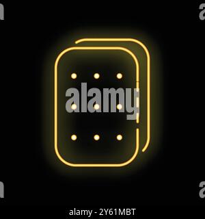 Yellow neon sign depicting two delicious cinnamon rolls glowing on a ...