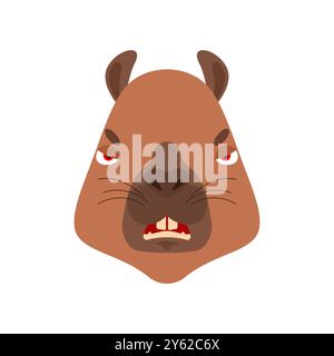 Capybara angry. Wild animal evil. rodent aggressive Stock Vector Image ...