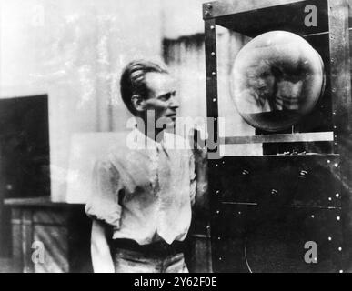 PHILO T. FARNSWORTH, inventor of the television is shown here with his ...
