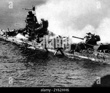 Mogami-class Japanese heavy cruiser damaged, Midway, June 6, 1942 Stock ...