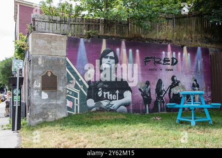 Memorial mural of musician Fred Gamberg on Duckworth Street in downtown ...