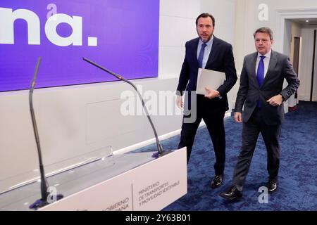 The Minister of Transport, Óscar Puente, and the Secretary of State for ...