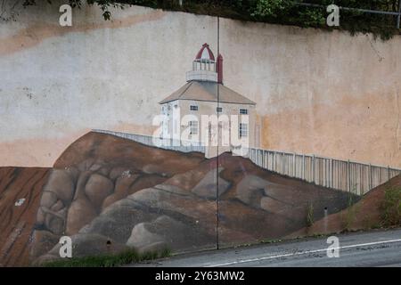 History mural of Cape Spear Lighthouse on Blackhead Road in St. John's ...