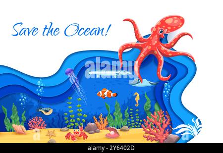 octopus sealife paper art Stock Vector Image & Art - Alamy