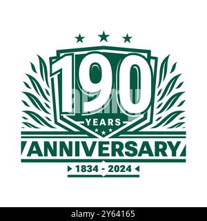 190 years anniversary celebration shield design template. 190th ...