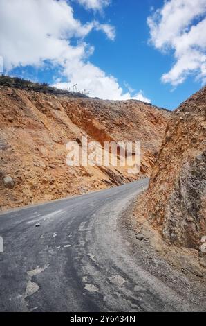 A sharp turn on a mountain road, Ecuador Stock Photo - Alamy