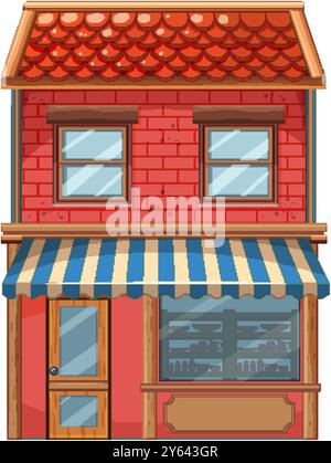 Illustration of a quaint two-story shop Stock Vector Image & Art - Alamy