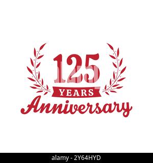 Celebrating 125 years anniversary logo design template. 125th ...