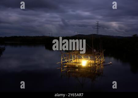 Bagang Fisherman, a structure build from bamboo for to catch fish at ...