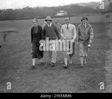 The Mixed foursomes golf competition at Worplesdon Golf Club . From ...