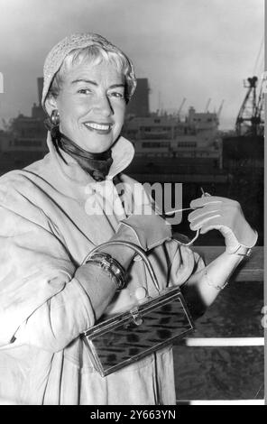 British singer Dorothy Squires pictured at Southampton on her arrival ...