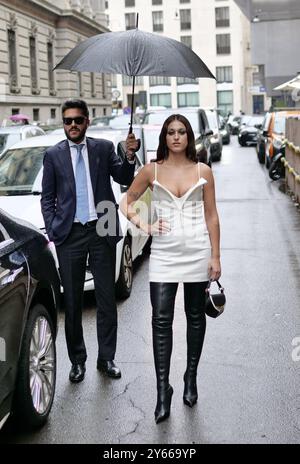 Gaia singer posing for photographers at Milano fashion week woman ...