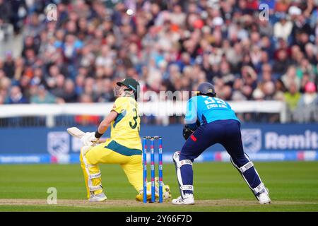 England's Jamie Smith bats during the first Ashes cricket test match ...