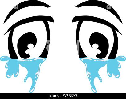 Sad eye cartoon design. Perfect for stickers, icons, logos, tattoos ...