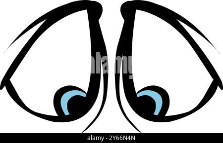 Sad eye cartoon design. Perfect for stickers, icons, logos, tattoos ...