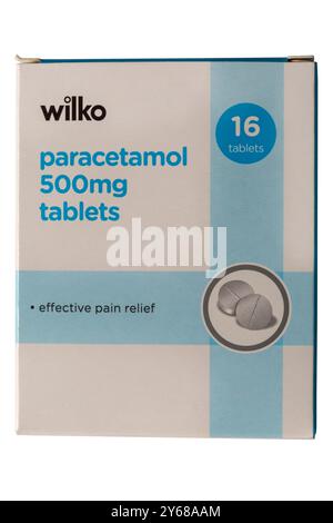 A packet of the pain relief medicine Paracetamol isolated in white ...