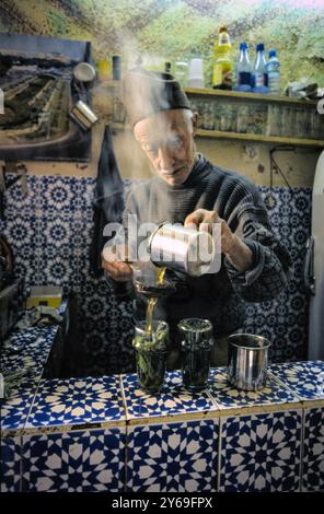 Traditional tea, mint tea,, Fes el Bali. Fez. Imperial City. Morocco ...