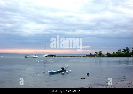 Sandeq, a traditional wooden boat on Palippi beach at Majene Indonesia ...