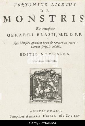 Title page for Fortunius Licetus, The Monstris, Amsterdam 1665, The ...