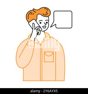 cartoon excited man with speech bubble Stock Vector Image & Art - Alamy