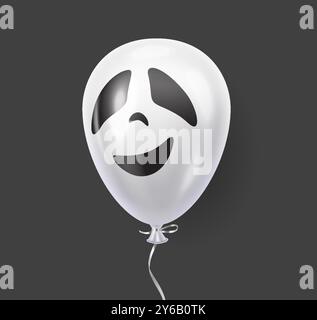 Vector 3d Realistic Happy Ghost in Witch Hat. Spooky Halloween Ghost ...